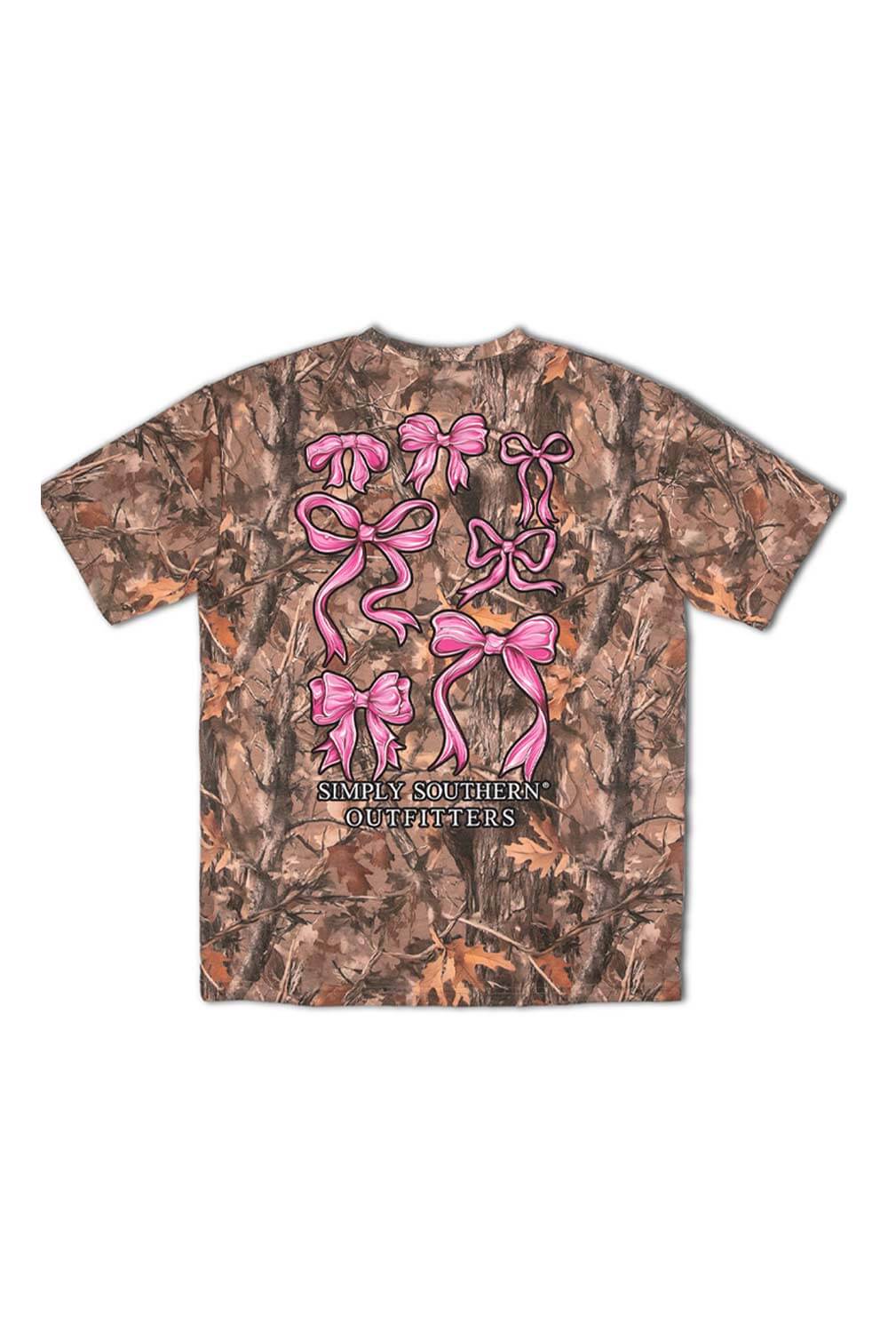 Simply Southern Plus Size Camo Pink Bow T-Shirt for Women in Brown | E ...