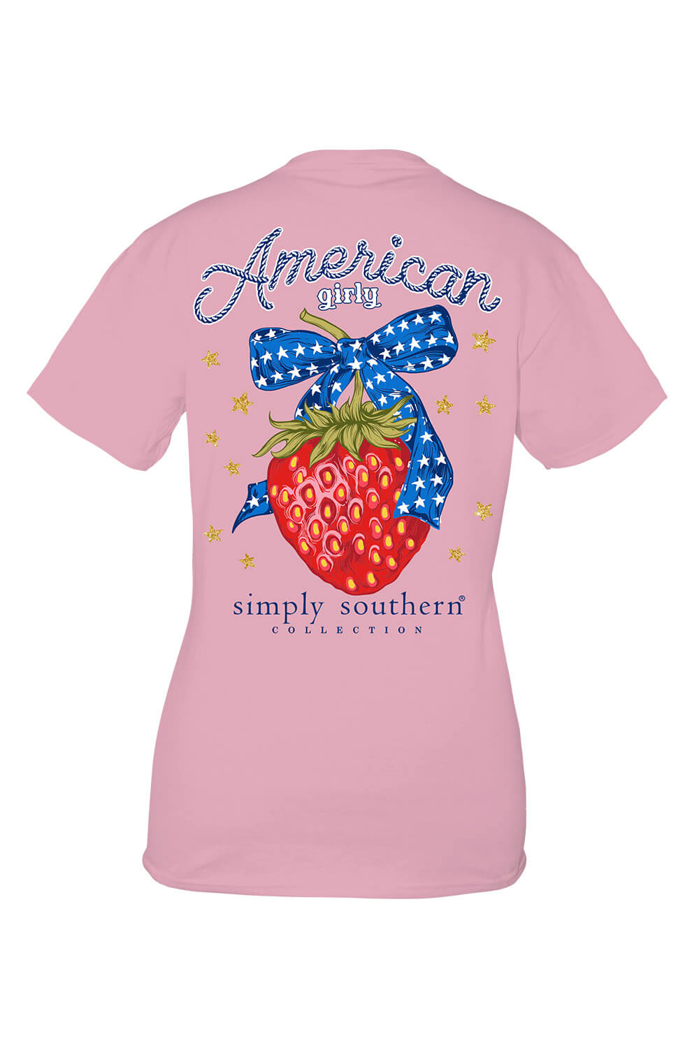 Simply Southern Plus Size American Girly Strawberry T-Shirt for Women ...