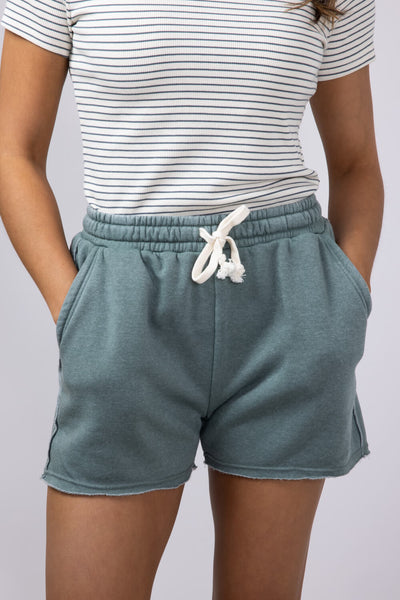 Super Soft Lounge Shorts for Women in Grey Green | DZ24C274-GRAYGREEN ...