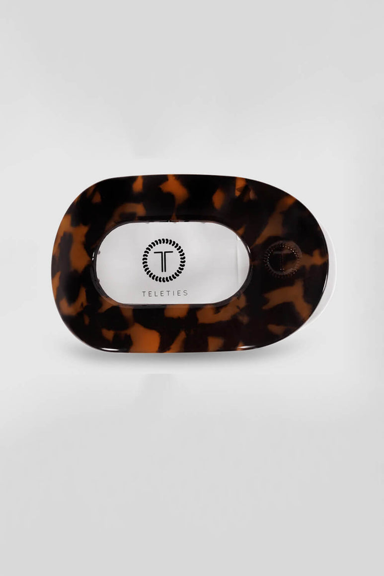 Teleties Medium Flat Round Hair Clip in Tortoise | TT-FCM01-001 – Glik's