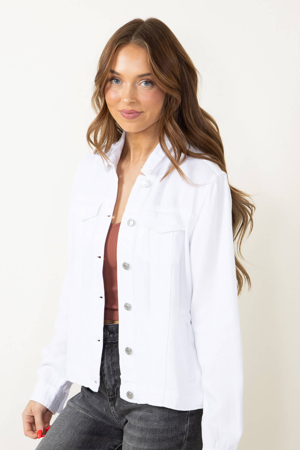 Thread & Supply Jackie Denim Jacket for Women in White | J4837LZTTS-WH – Glik's