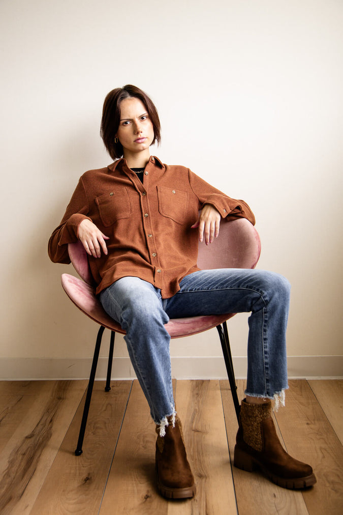 Thread & Supply Lewis Soft Luxe Button Up Shirt for Women in Heather C ...