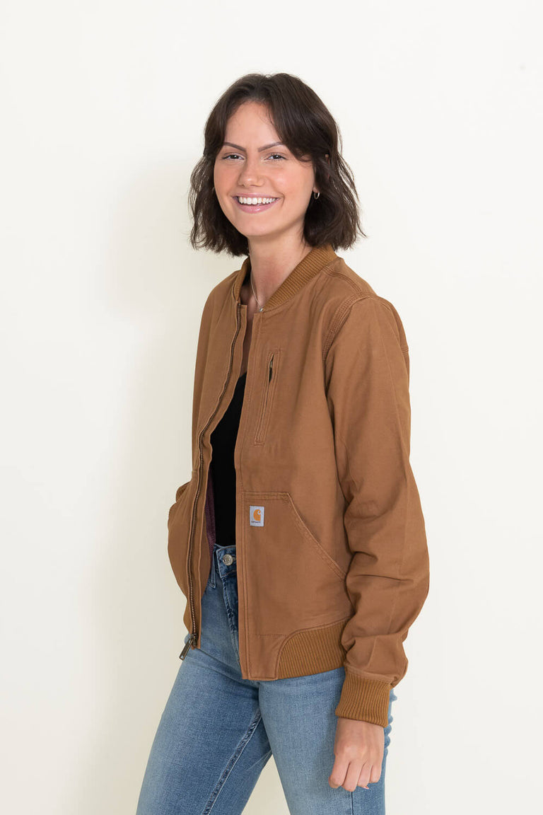 Carhartt Rugged Flex Relaxed Fit Canvas Jacket for Women in Brown | 10 ...